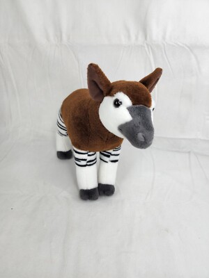 Wild Republic OKAPI 13" Standing Plush Zebra Legs Brown Stuffed Animal ...