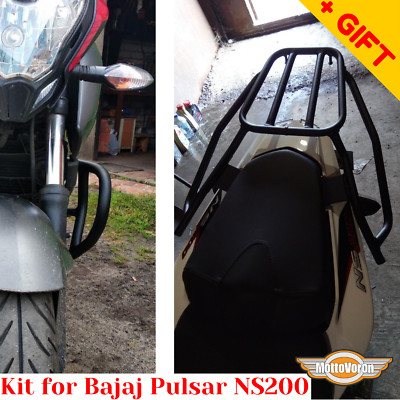 For Bajaj Pulsar 200 NS Crash bars Rear rack Rouser 200 NS Engine guard ...