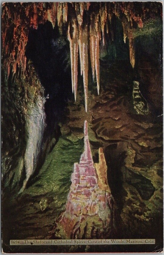 MANITOU, Colorado Postcard CAVE OF THE WINDS "The Shafts & Cathedral ...