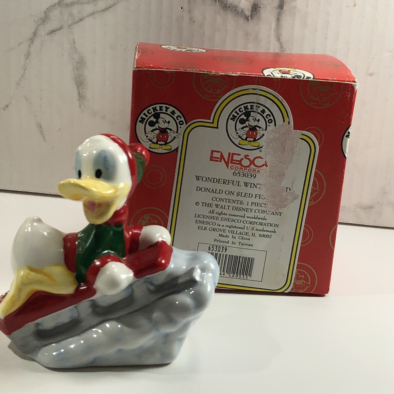 Enesco DONALD Duck ON SLED FIGURINE Disney Wonderful Winterland 653039 ...