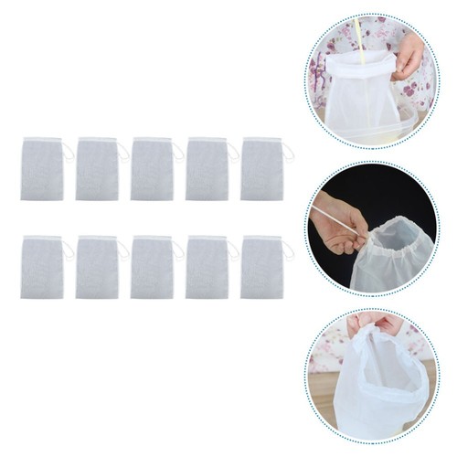 10 Pcs Filter Bag Reusable Nylon Filtering for Juice Food with ...