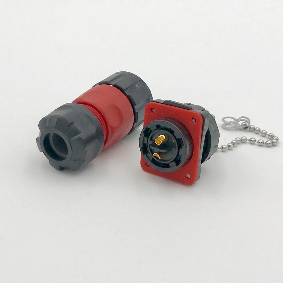 CNLINKO 2 Pin Power Industrial Circular Connector, Male Plug & Female ...