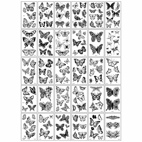 Temporary Tattoo Sticker Waterproof Fake Kids Girls Body Art Butterfly ...
