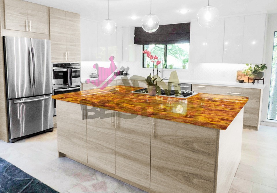 Gloss / Matte Marble Granite Effect Vinyl Wrap Self Adhesive Counter ...
