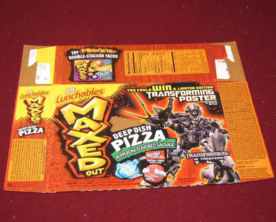Transformers Lunchables Packaging Advertisement Games Activities | eBay