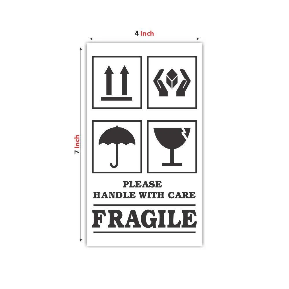 Fragile Sticker Black And White