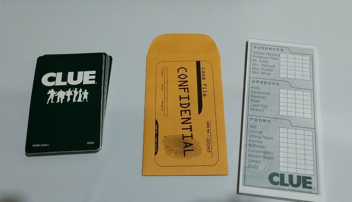 Clue Game Replacement Cards