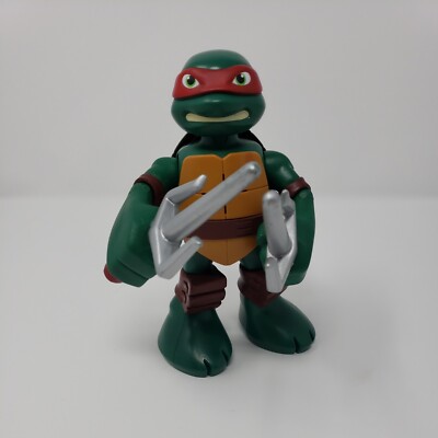 Playmates Teenage Mutant Ninja Turtles Raphael Lever Action Moving Arms ...