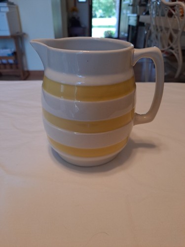 Vintage English Cornish Ware Style Yellow & White Chefs Ware Pitcher ...