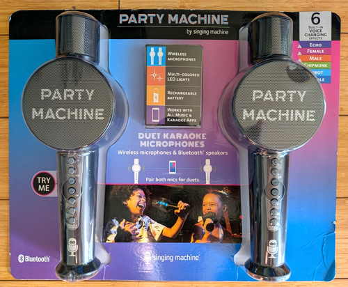 Singing Machine Party Machine Duet Microphones with Bluetooth and Voice ...