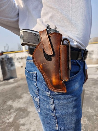 Leather Pancake Style Gun Holster - Smith Wesson GOVERNOR | eBay