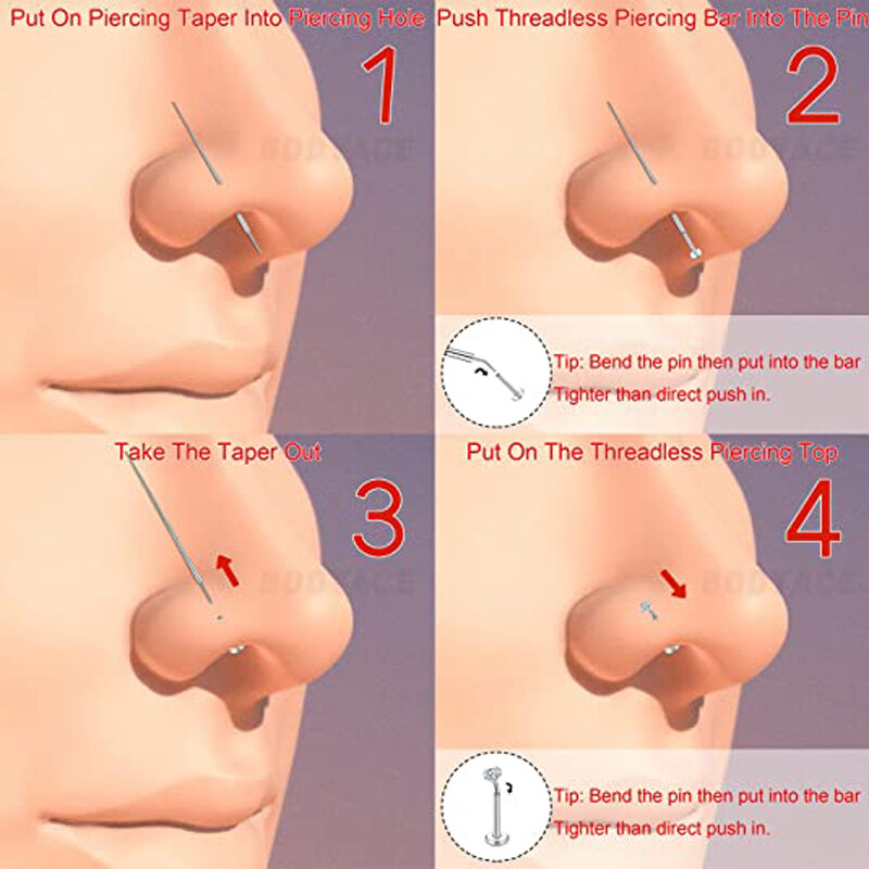 2PCS G23 Titanium Pin Taper Threadless Piercing Needles Piercings Assistant Tool | eBay