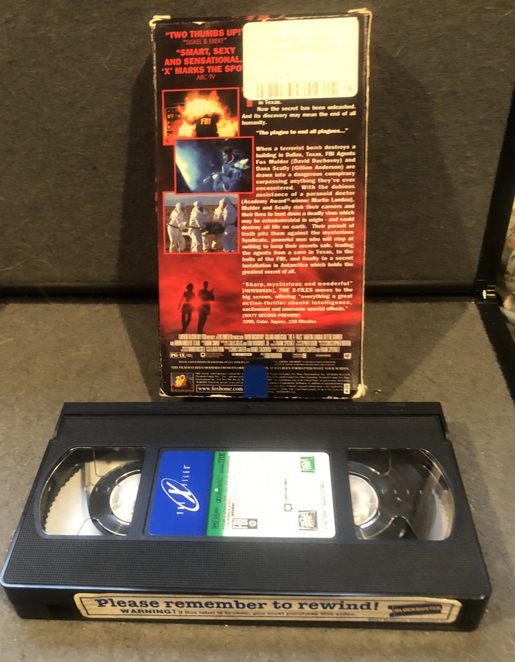 The X Files VHS Tape 1998 David Duchovny Gillian Anderson Sci-Fy ...