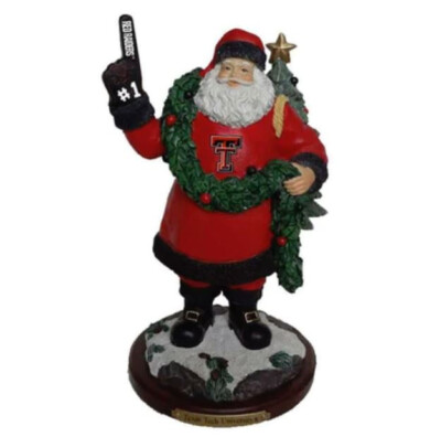 Texas Tech Red Raider Decorative #1 Santa Figurine NCAA Officially ...