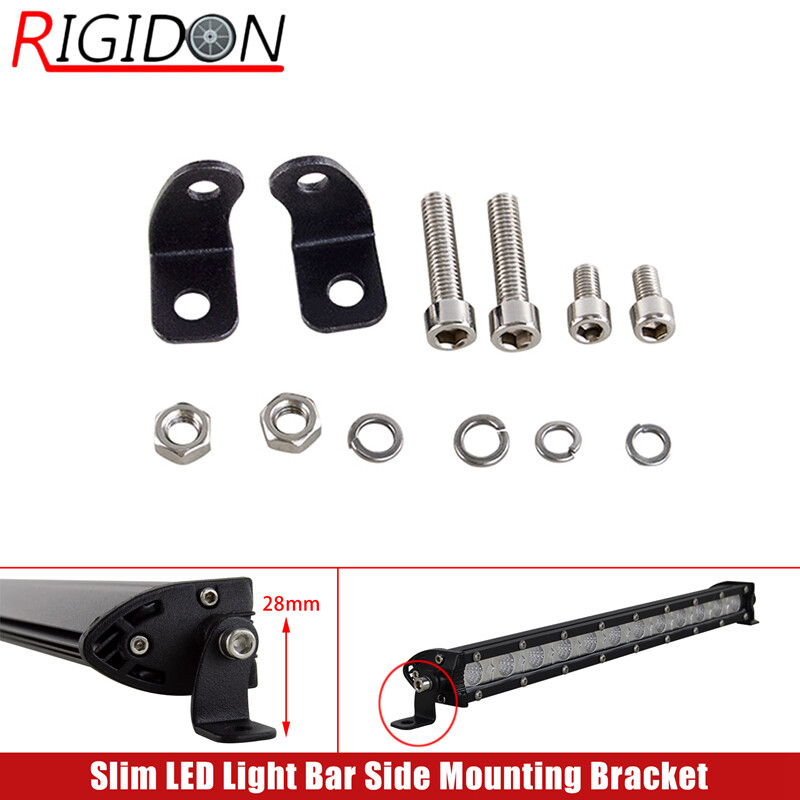 Car Slim LED Light Bar Side Mounted Bracket SUV Single Row Thin LED Bar ...