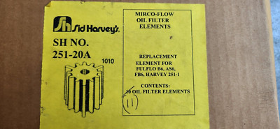 SID HARVEY'S MICRO-FLOW OIL FILTER ELEMENT FULFLO FB6 LOT OF (11) | eBay