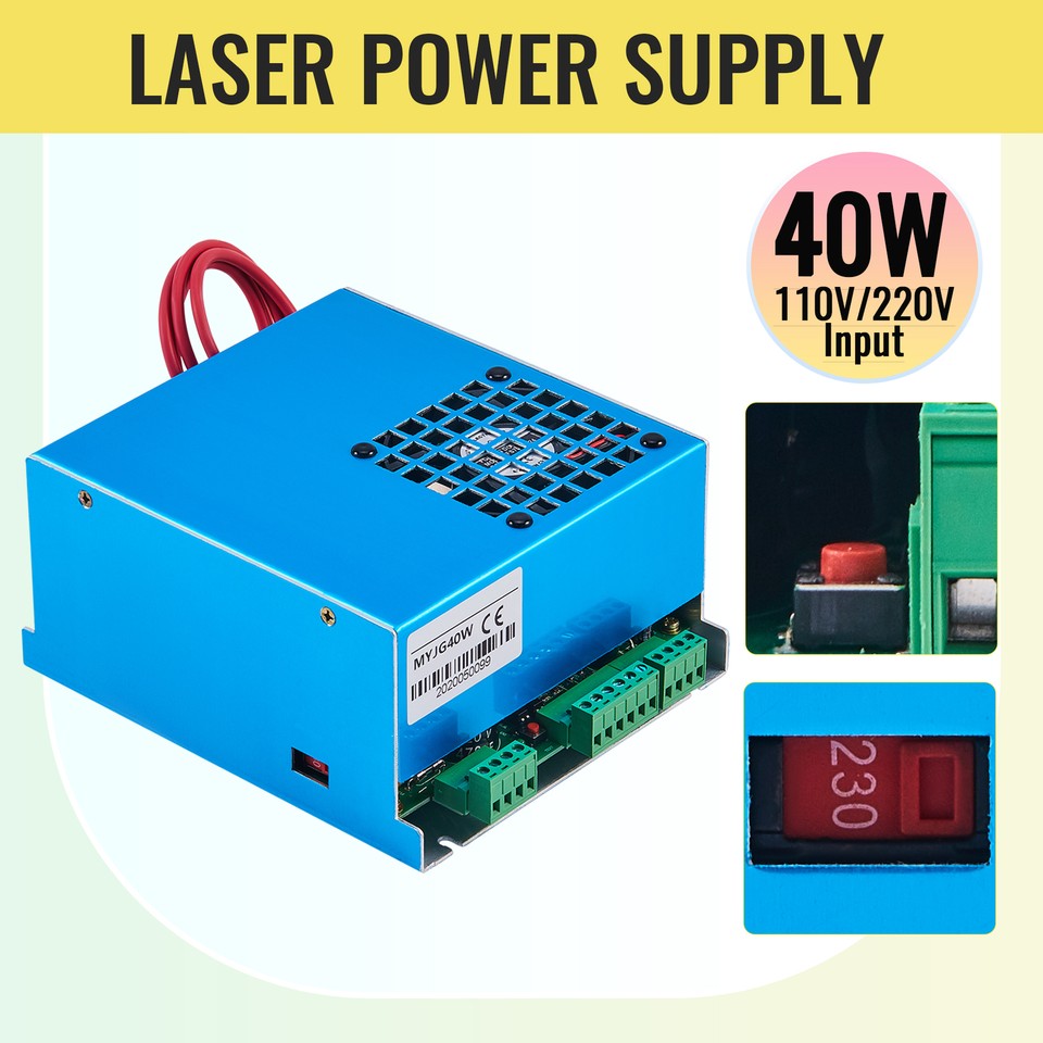 OMTech CO2 Laser Power Supply for 40W 50W 60W 80W 100W 130W 150W Laser ...