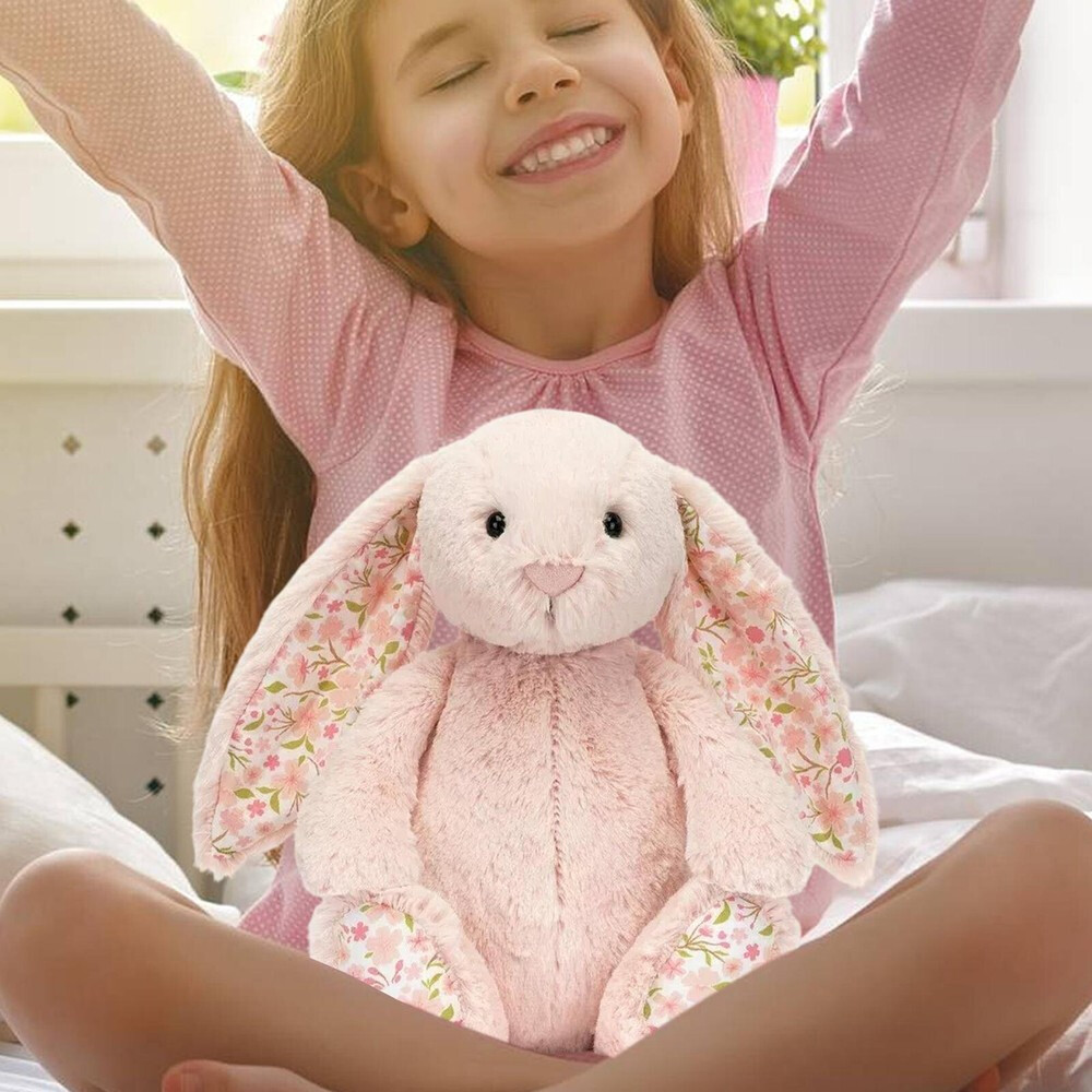 Jellycat Authentic Blossom Cream Medium Bunny Berry Plush NWT - White ...