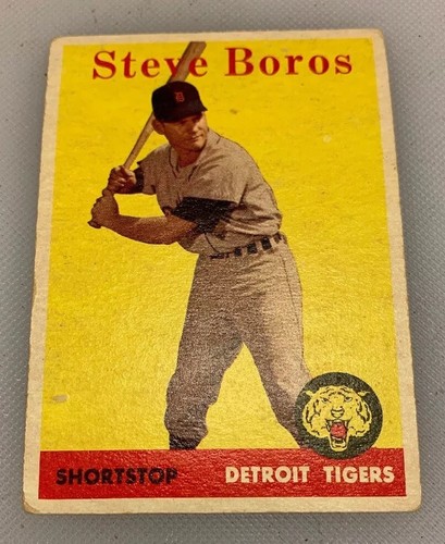 1958 Topps # 81 Steve Boros Baseball Card Detroit Tigers | eBay