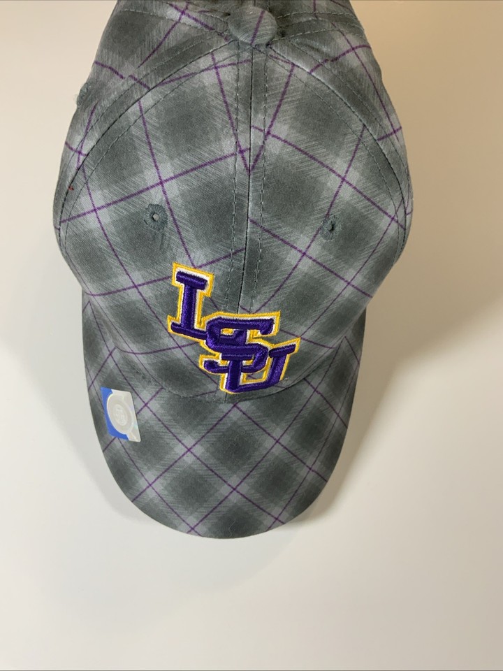 LSU Tigers Purple Gray Plaid Baseball Cap Hat Adjustable Collegiate ...