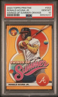 2023 Topps Pristine Ronald Acuna Jr. Swings of Summer Orange /25 PSA 10 ...