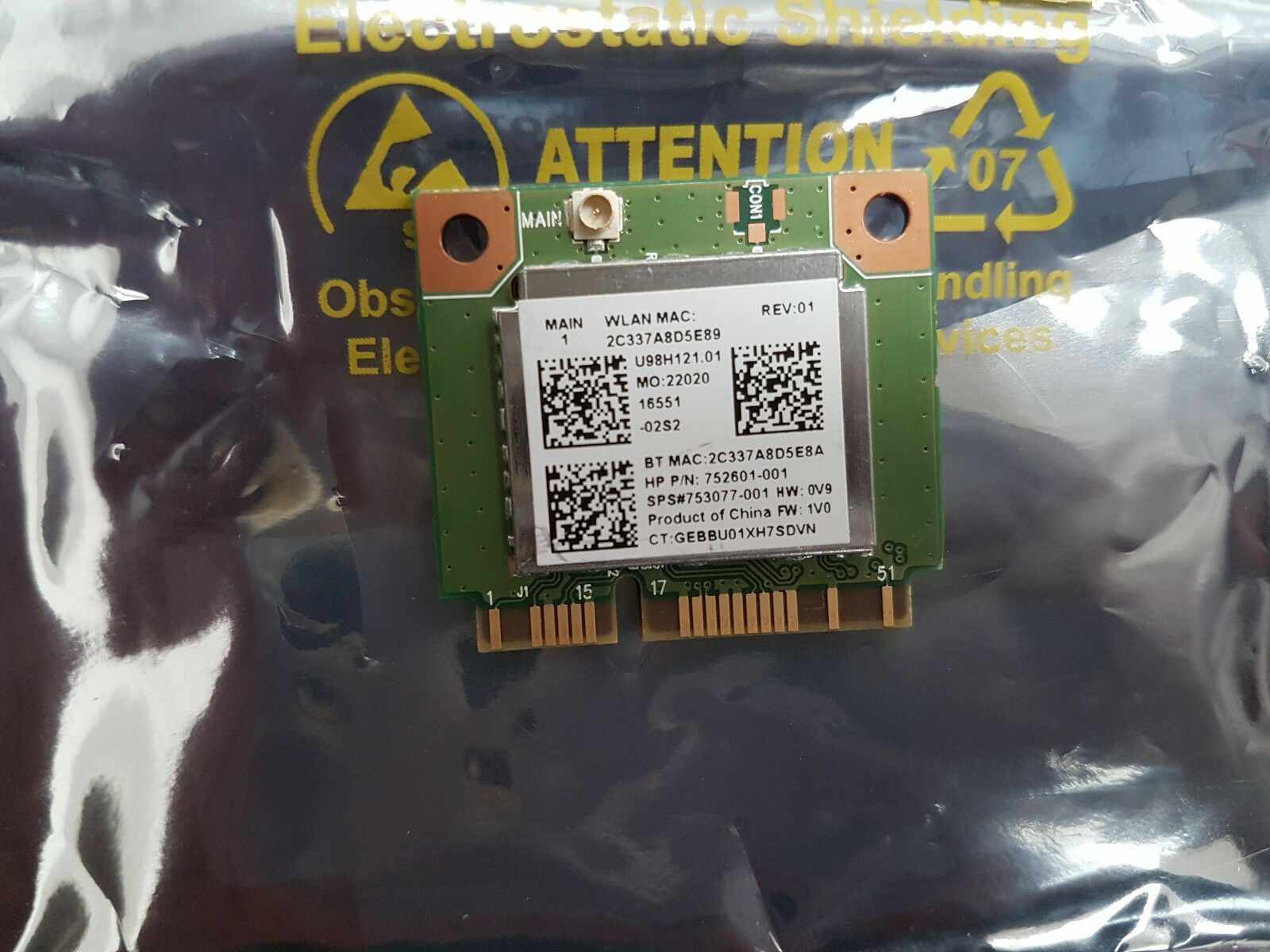 HP Pavilion 15 P Series P264na WiFi Wireless Card 752601-001 for sale ...