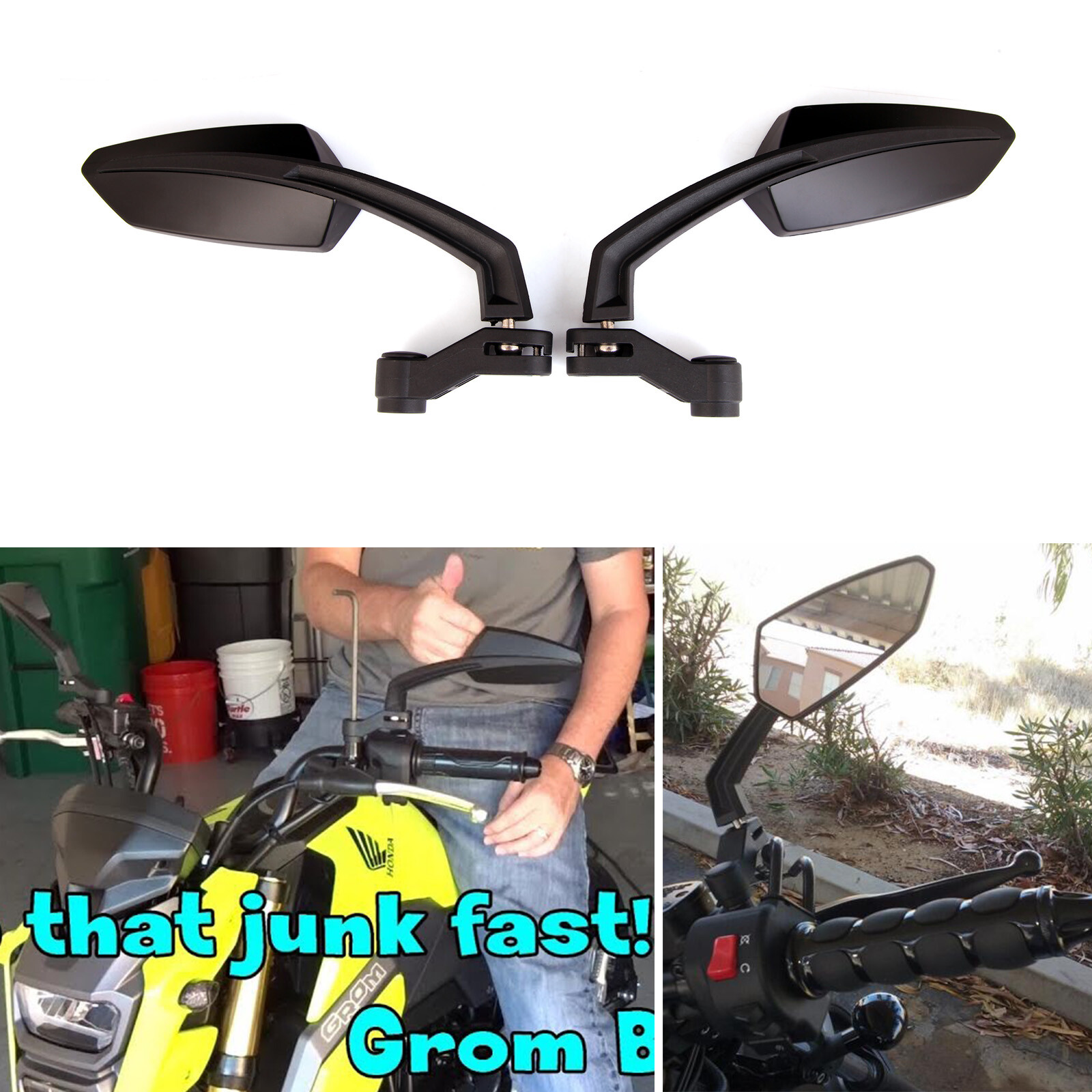 Black Red Motorcycle Rear View Mirrors For XR650R XR650L 2019 Honda ...