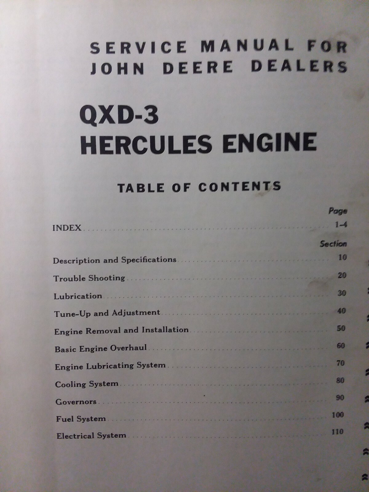 John Deere QXD-3 Hercules Gasoline Engine Major Overhaul Service Repair ...