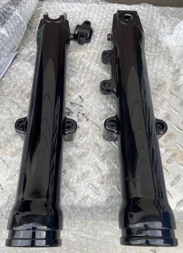 Gloss Black Upper Fork Slder Covers Cow Bells For Harley Street Road