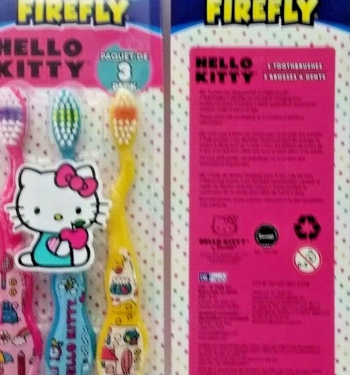 HELLO KITTY Child Soft 2 Pack Toothbrush Set Firefly BRAND NEW SEALED ...