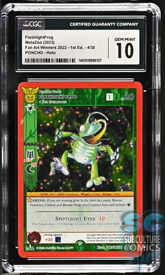 METAZOO: FLASHLIGHT FROG FAN ART - 1ST ED. PONCHO HOLO - CGC 10 GEM ...
