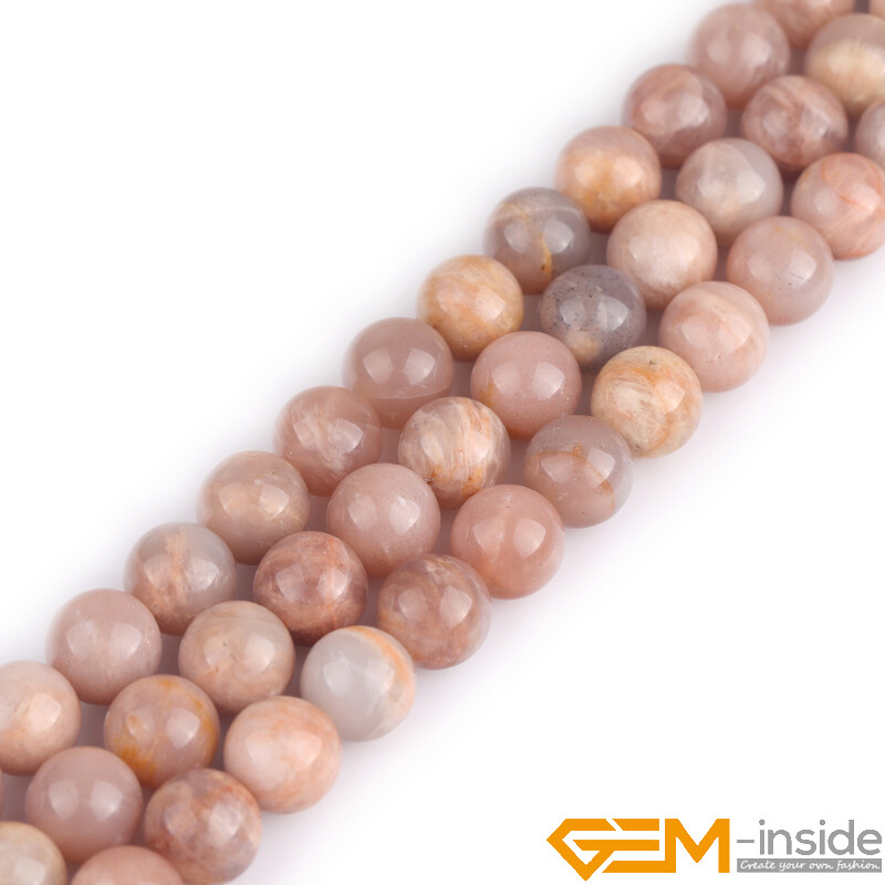 Natural Sunstone Gemstone Round Loose Beads for Jewelry Making 15 ...