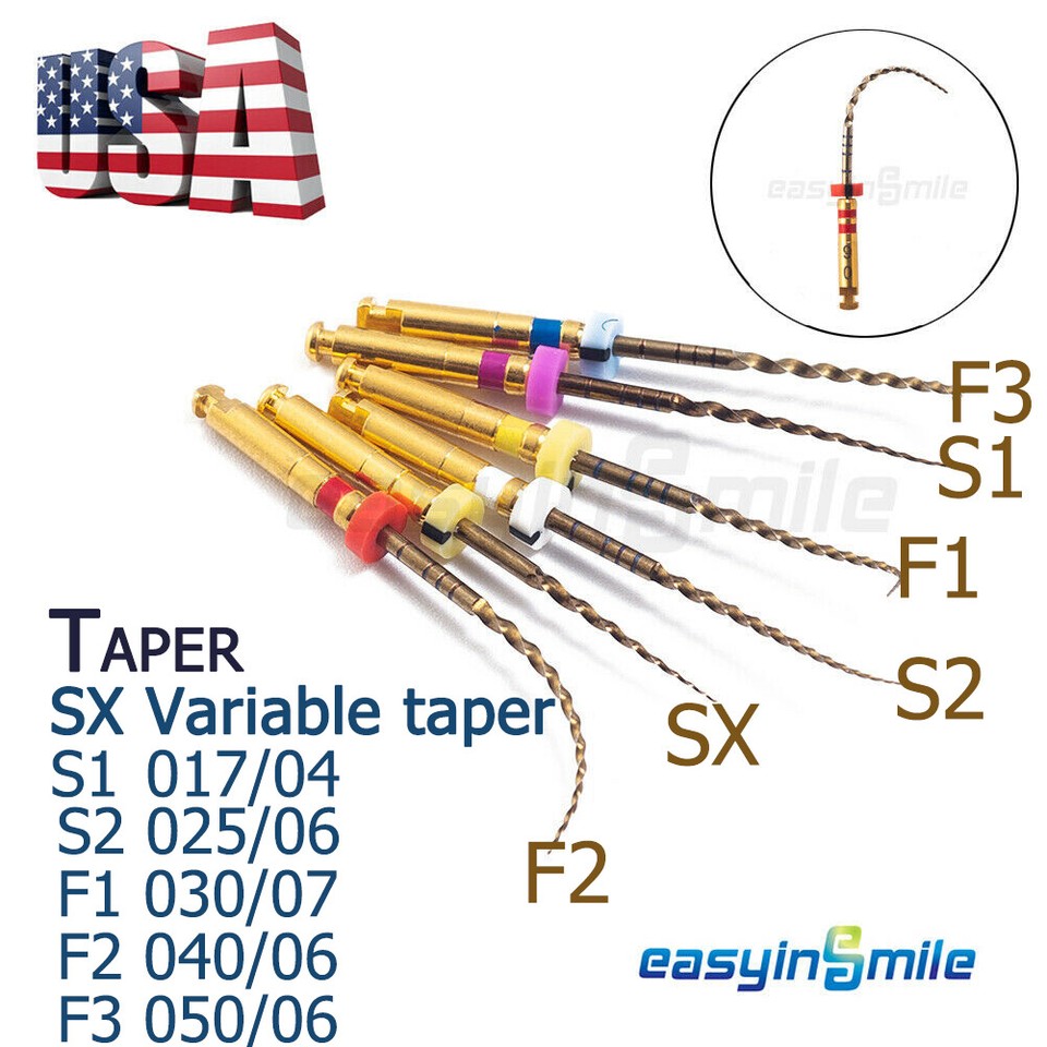 Dental Endo Rotary Files X-Pro Gold Taper NITI Root Canal Files 21/25 ...