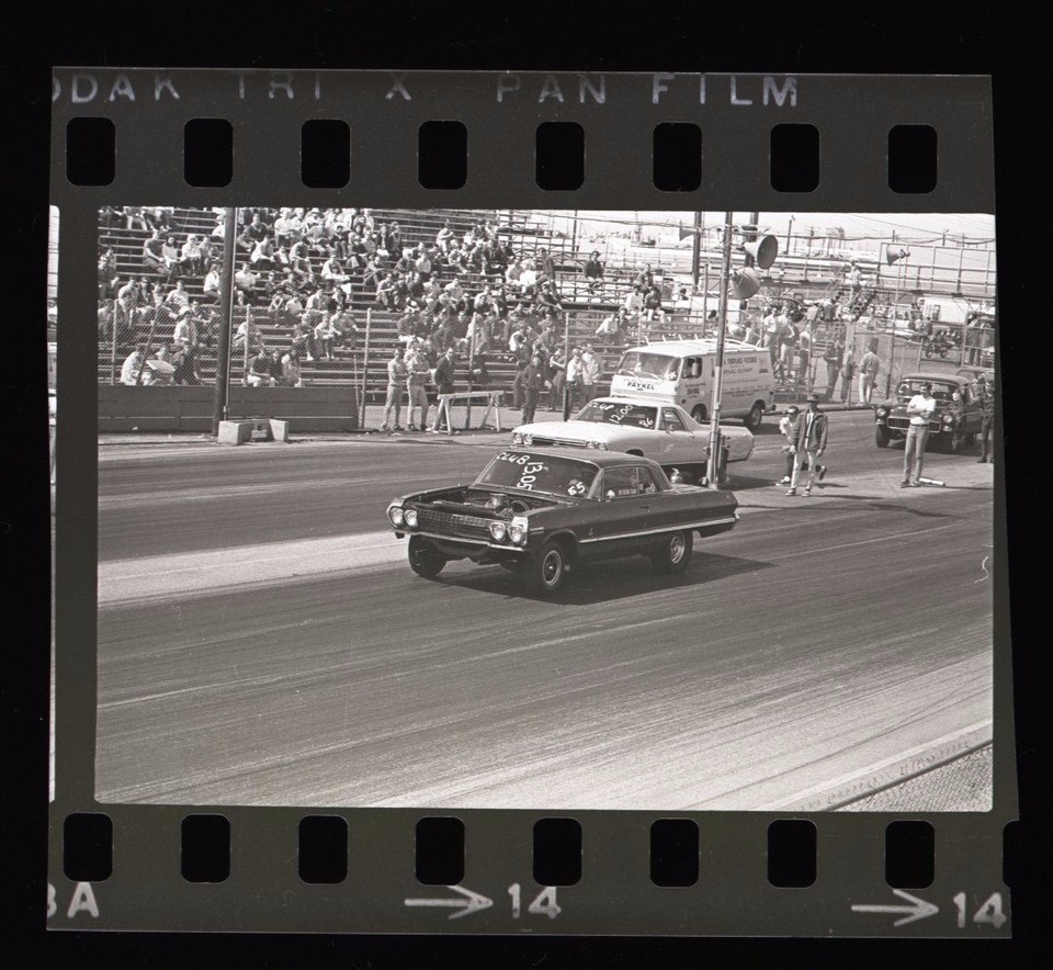 Chevy's at Lions Drag Strip Starting Line - Vintage 35mm Racing ...