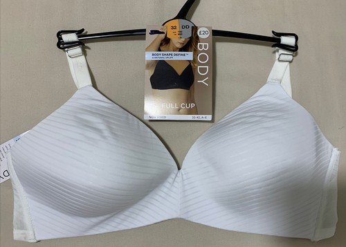 M&S BODY SHAPE DEFINE NON WIRED NATURAL UPLIFT FULL CUP Bra In WHITE ...