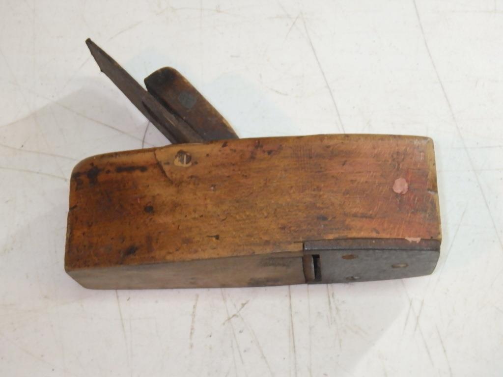 ANTIQUE G COLLINGS WOOD COFFIN PLANE + Blade Wm MARPLES SHEFFIELD TOOL ...
