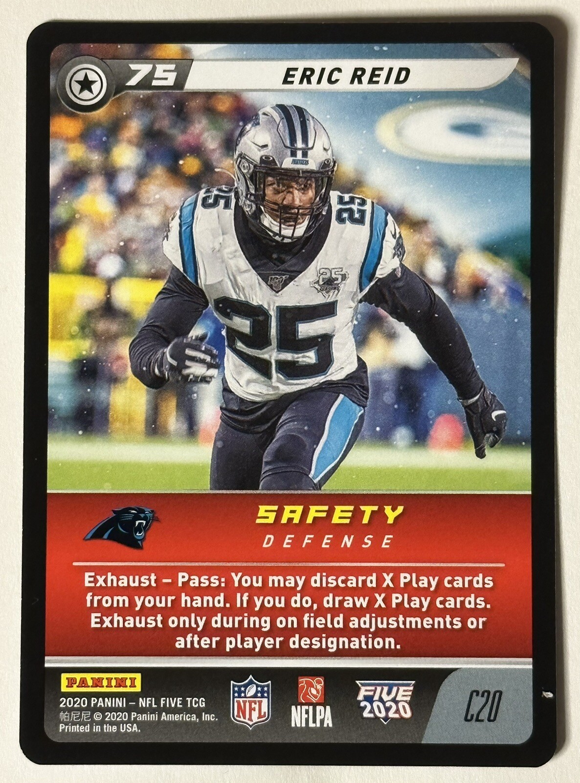 2020 Panini NFL Five TCG Galactic Card #C20 Eric Reid Carolina Panthers ...