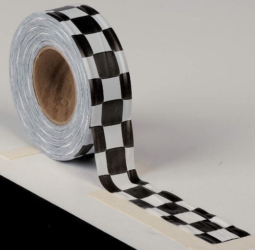 300' Presco ORANGE Checkerboard Roll Flagging Tape Safety Survey Sports ...