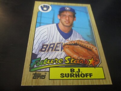 B.J. surhoff (milwaukee brewers - catcher) 1987 topps ROOKIE card #216 ...