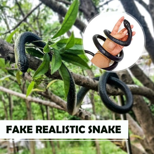 &Fake Realistic Snake Lifelike Real Scary Rubber Trick Toy Prank Party ...