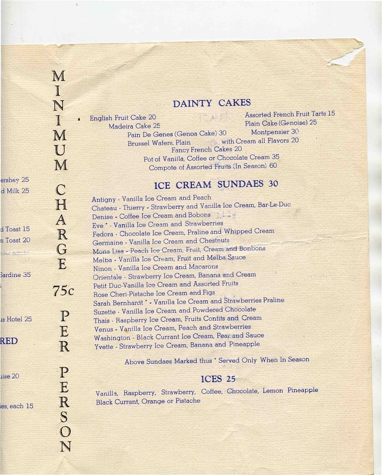 The Adolphus Hotel Afternoon Tea Menu Dallas Texas 1930's | eBay