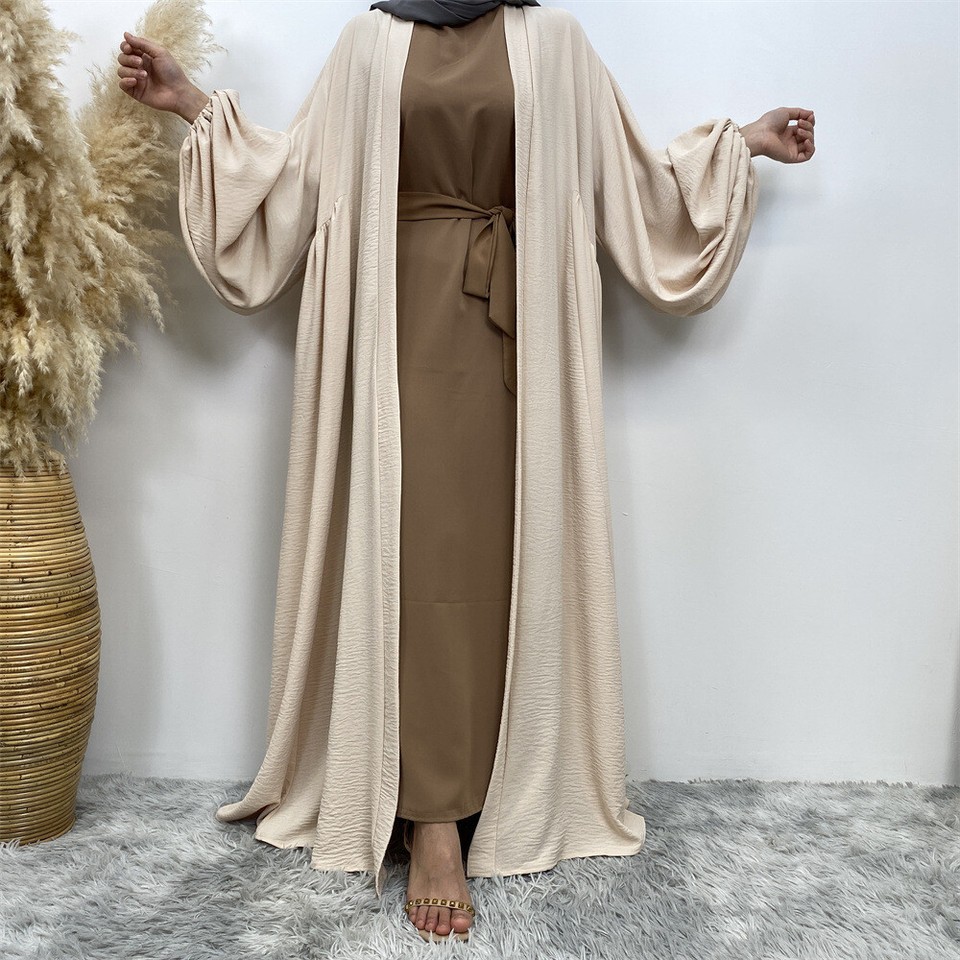 Ramadan Open Kaftan Muslim Long Dress Dubai Abaya Cardigan Kimono ...