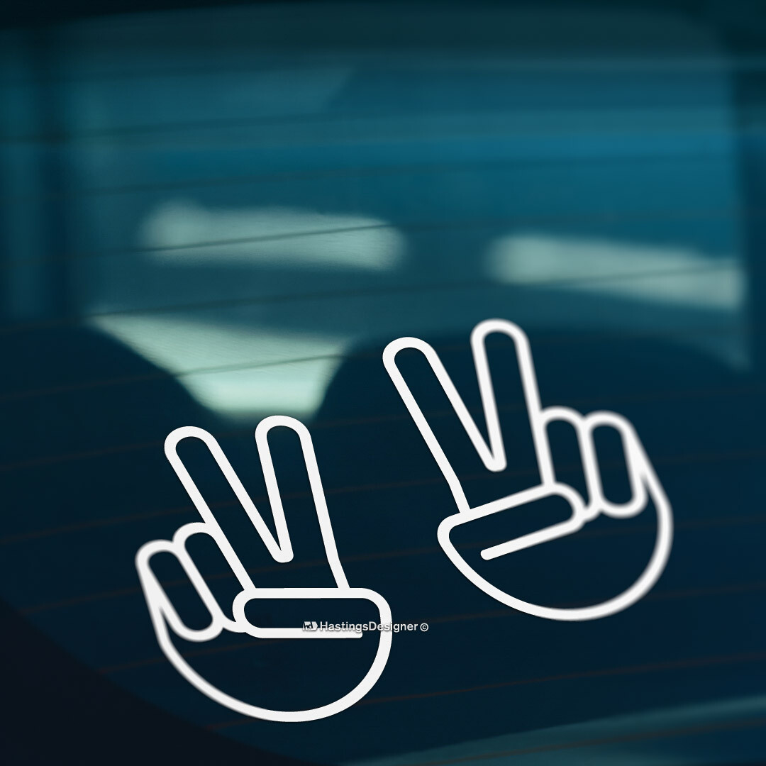 Peace Sign Hand Funny Vinyl Decal Sticker Car Window