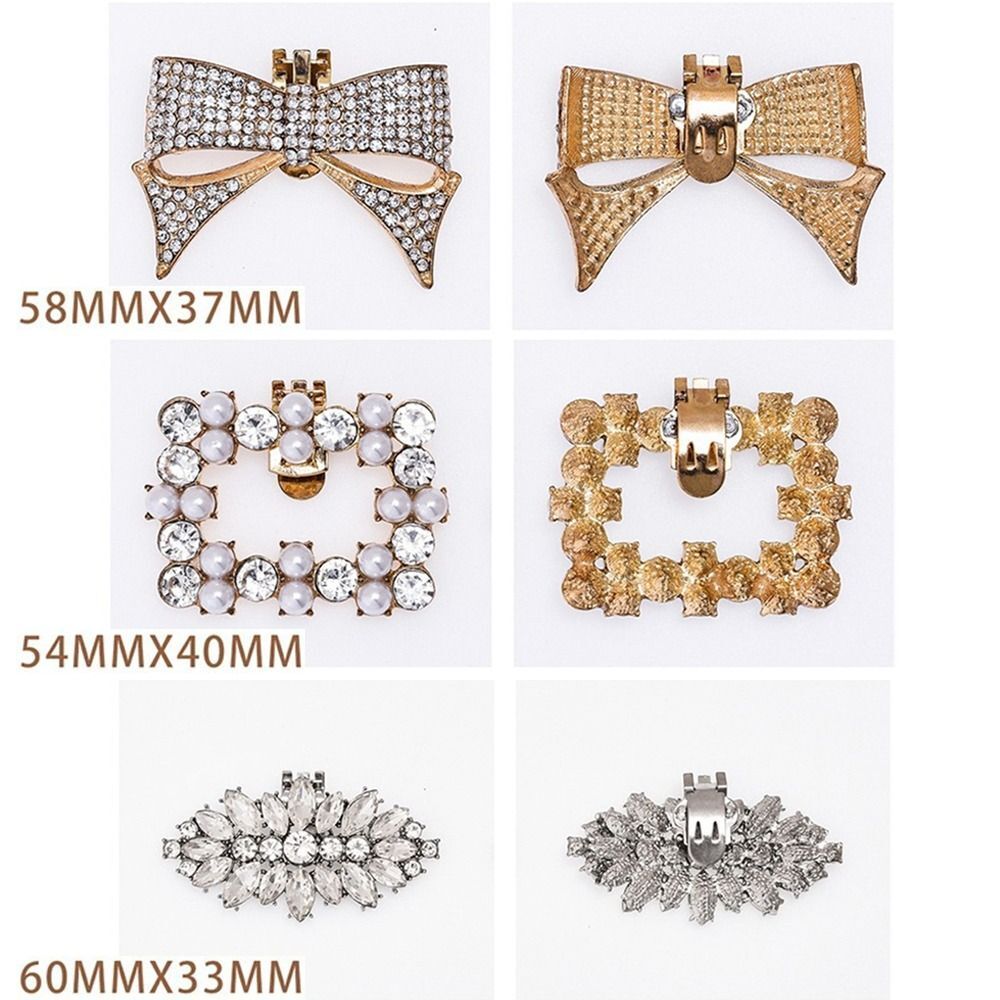 Crystal Bowknot Charms Jewelry Shoe Clips Shoes Decorations Charm ...
