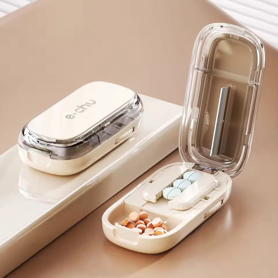 Adjustable Precise Pill Cutter Storage Box Portable Drug Tablet ...