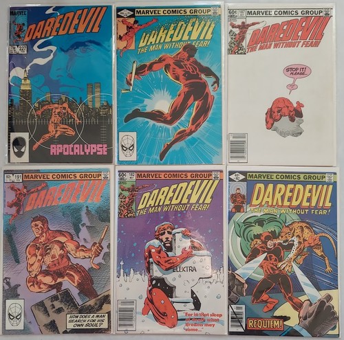 6 DAREDEVIL COMIC LOT 162 182 Elektra 191 187 185 227 Twin Towers Cover ...