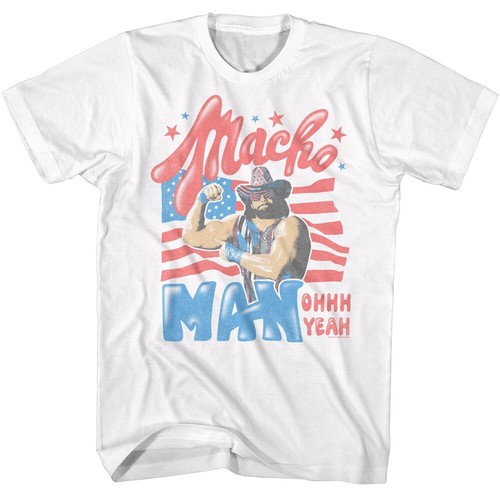 Macho Man Randy Savage T-Shirt STARS & STRIPES OOOH YEAH WWE Licensed ...