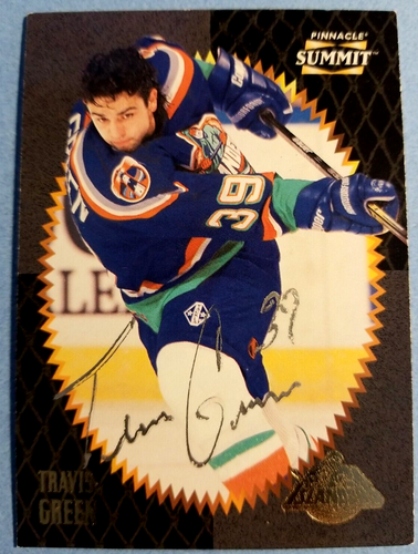 Travis Green New York Islanders 1996 Pinnacle #61 NHL Autographed ...
