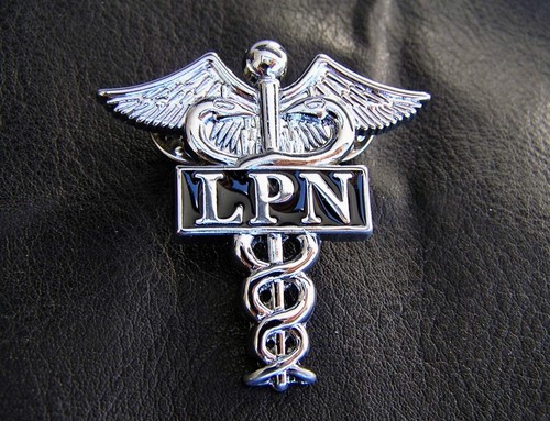 LPN LICENSED PRACTICAL NURSE PIN CHROME LAPEL Medical Hospital Caduceus ...