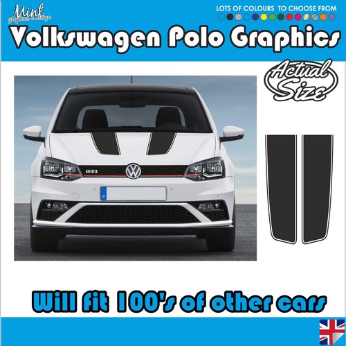 VW Polo Volkswagen Bonnet Stripes Decals Stickers Vinyl Graphics Golf ...
